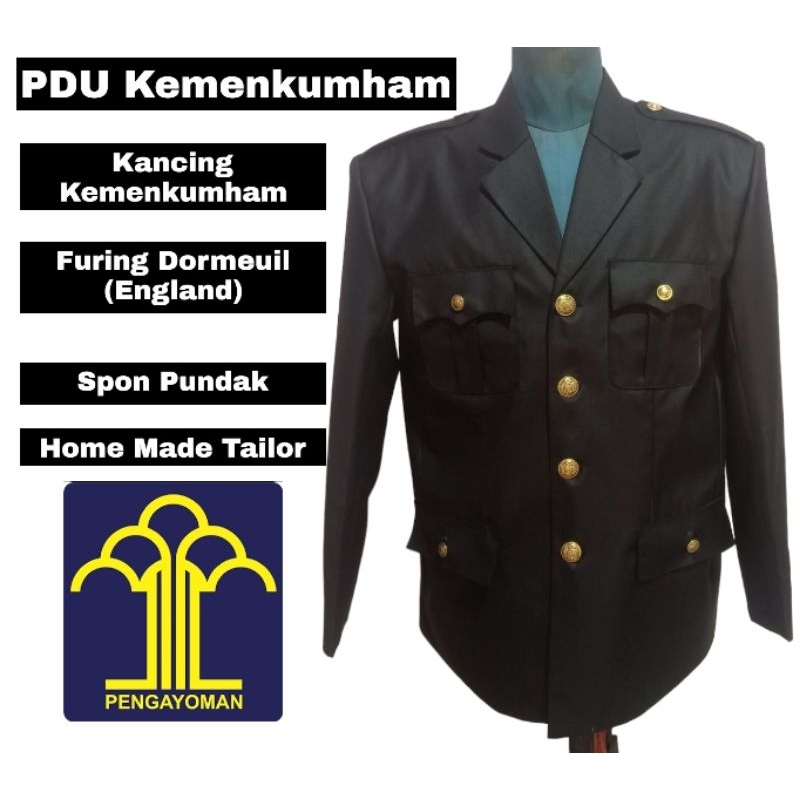 Jual PDU KEMENKUMHAM 100% kain Allwork, Furing Dormeuil (England), Spon ...