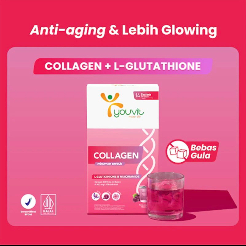 Jual YOUVIT Collagen Drink dengan L-Glutathione & Niacinamide Anti Aging Glowing Kulit Bersih 14 ...