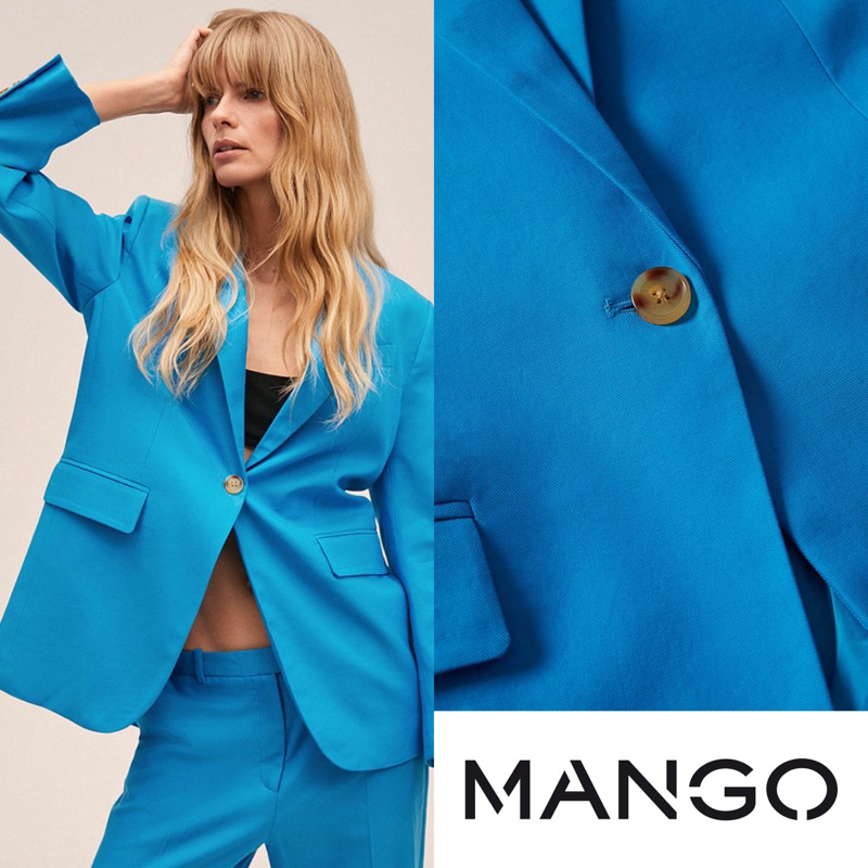 Jual Mango mng blue blazer outer oversize | Shopee Indonesia