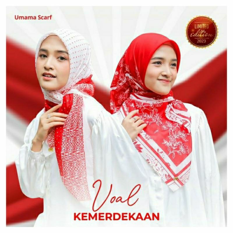 Jual Jilbab segiempat voal dirgahayu kemerdekaan merah putih ory by ...