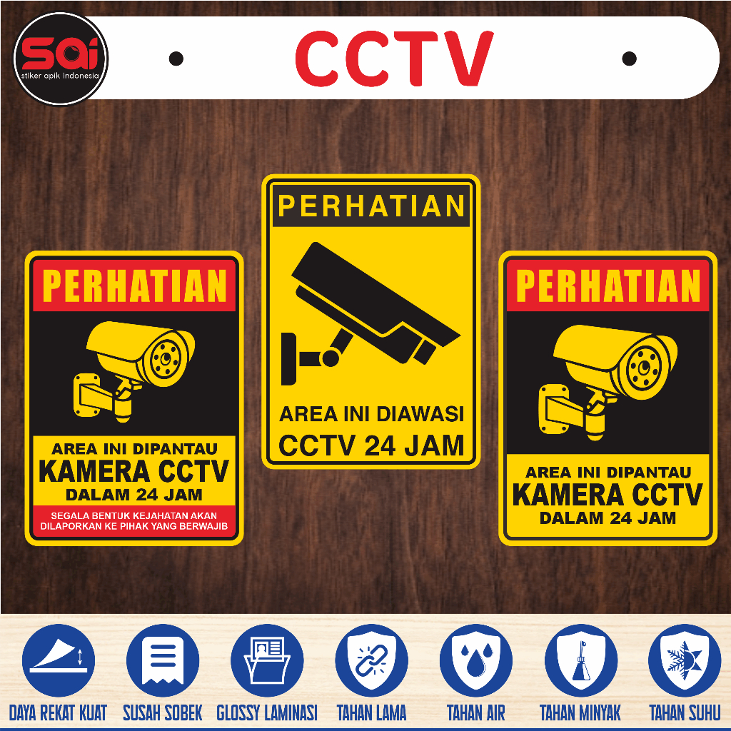 Jual STIKER VINYL CCTV BESAR LAMINASI GLOSSY | Shopee Indonesia