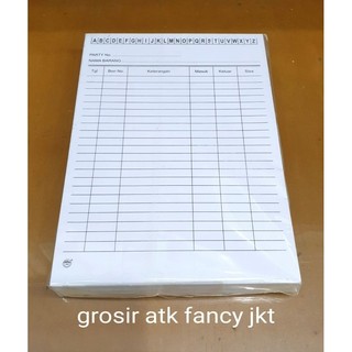 Jual Kartu Stok Persediaan Barang / Stock Card ukuran Kecil ( kwarto ...