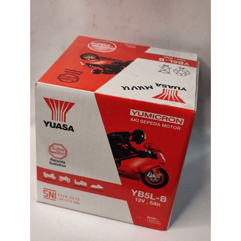 Jual KHUSUS PULAU JAWA AKI YUASA YB5L-B 12V , 5Ah BASAH | Shopee Indonesia