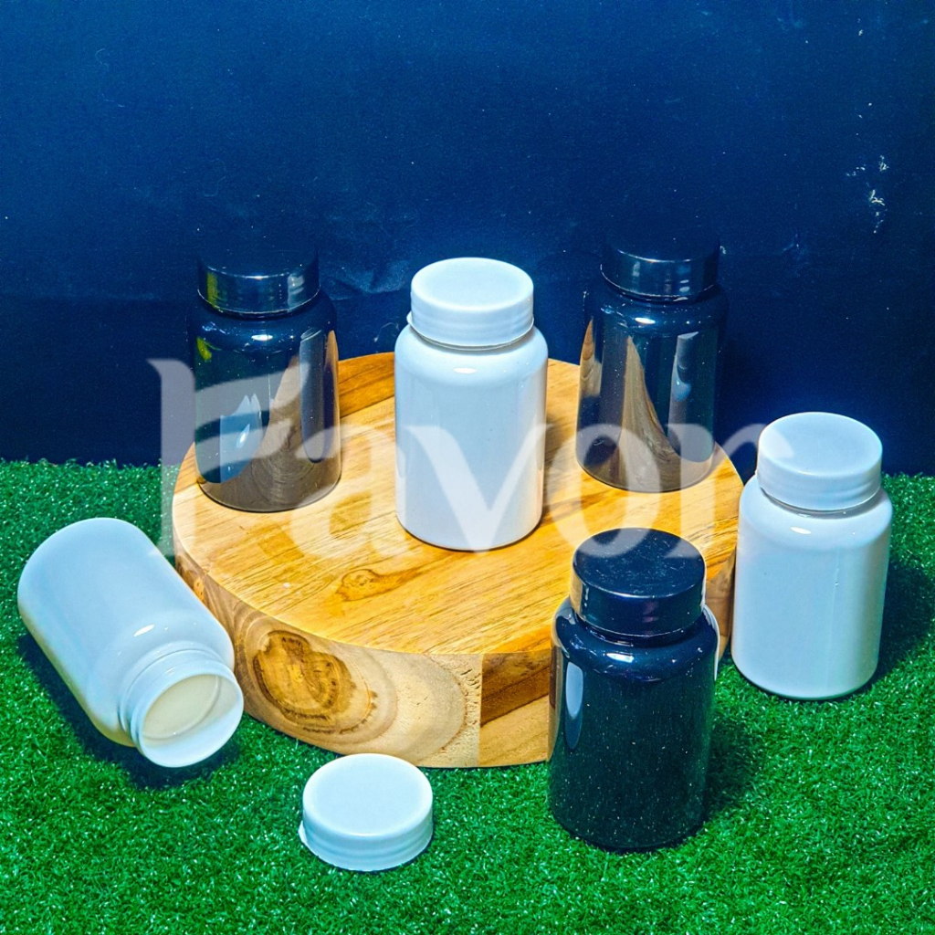 Jual Botol Kapsul Glossy 135 ml 2 Warna Kapsul Obat , Vitamin ...