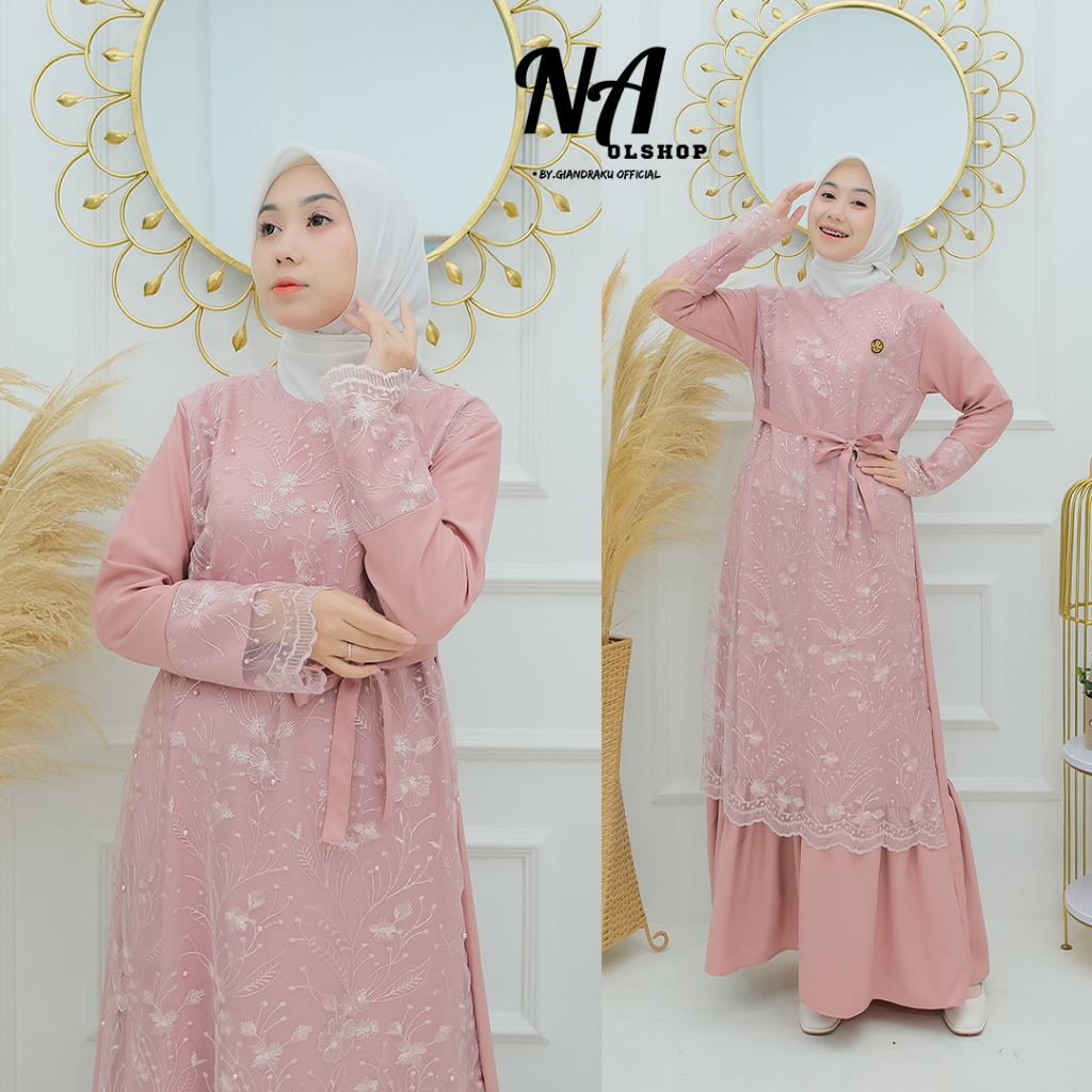 Jual gamis pesta brukat SABRINA DRESS gamis kondangan simple cantik ...