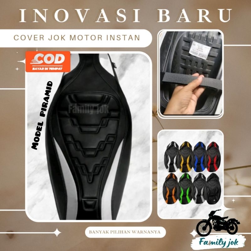 Jual Cover Jok Motor Langsung Pakai Model Piramid Tanpa Staples / Klip ...