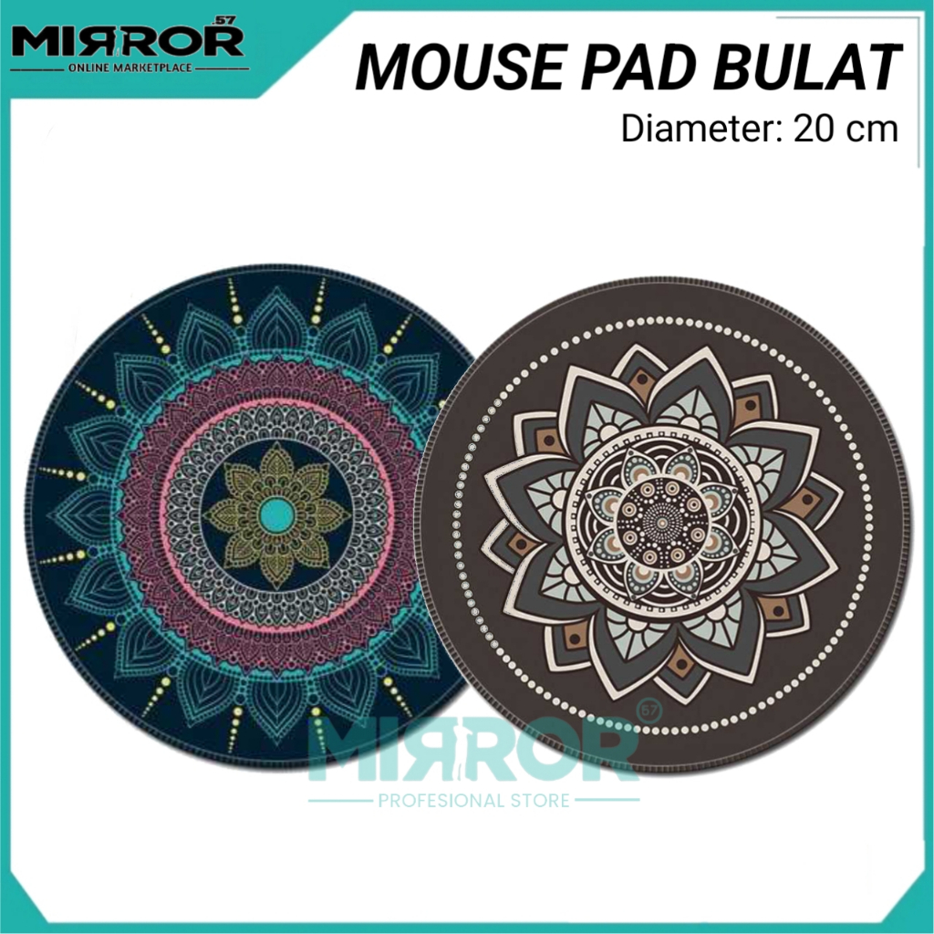 Jual Mouse Pad Bulat Alas Mouse Anti Slip Vintage Bohemian 200mm ...