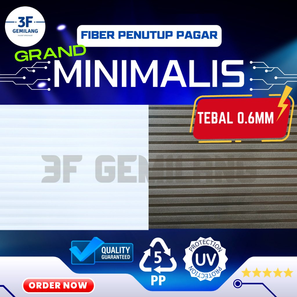 Jual Fiber Plastik Pelapis Penutup Pagar GRAND MINIMALIS 0.6mm High ...