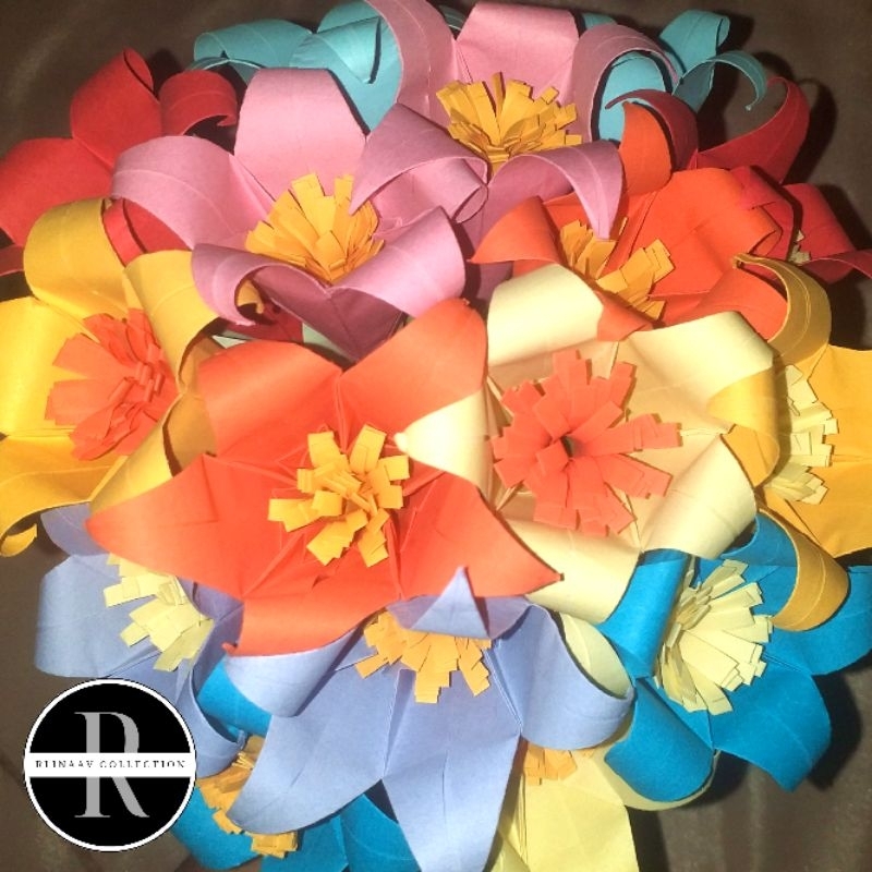 Jual Kerajinan Tangan Bunga Kertas Origami Warna Warni Shopee Indonesia