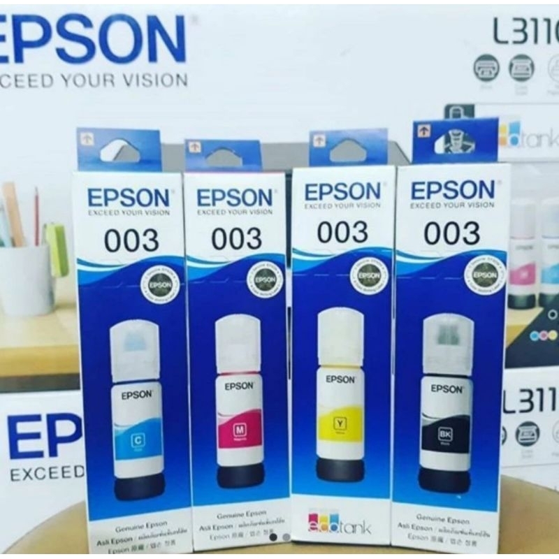 Jual TINTA EPSON 003 CYAN/BIRU ORIGINAL FOR PRINTER L1110 L3110 L 3116 ...