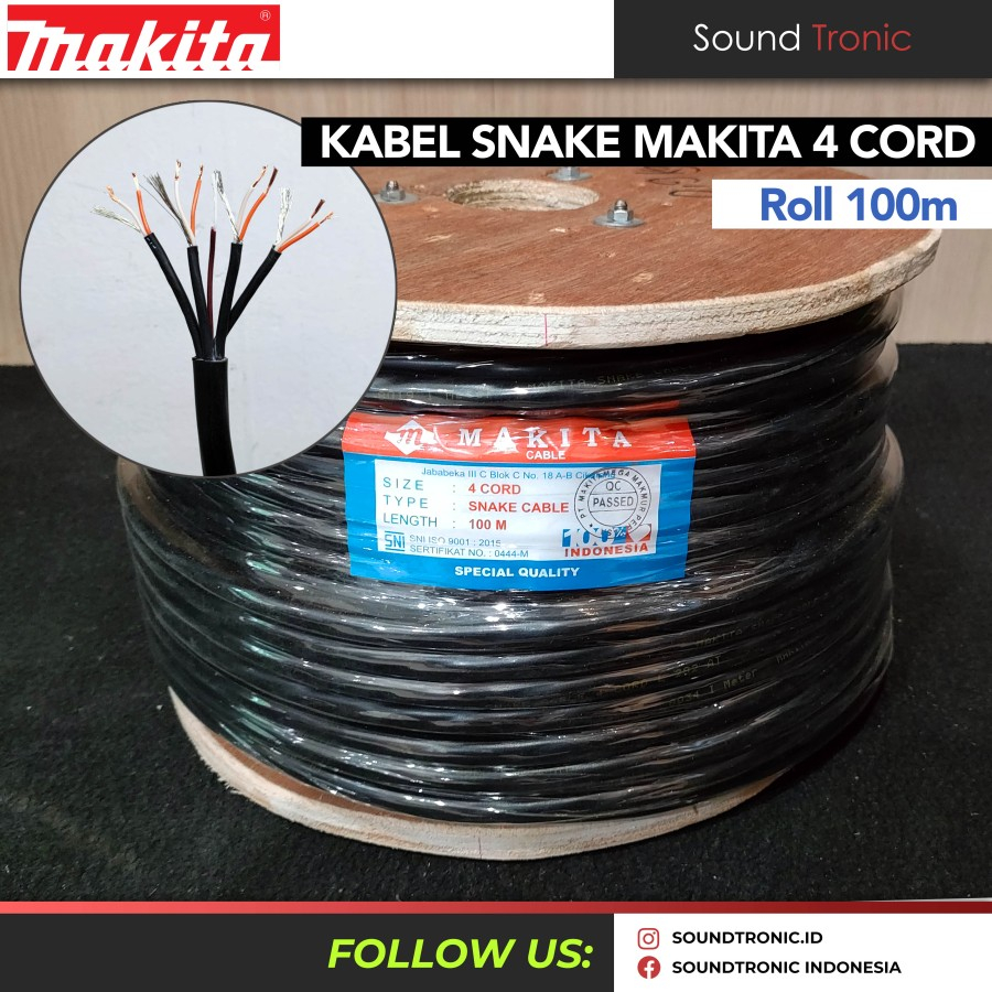 Jual Kabel Snake Audio isi 4 cord MAKITA 4 Channel - Roll (100m ...