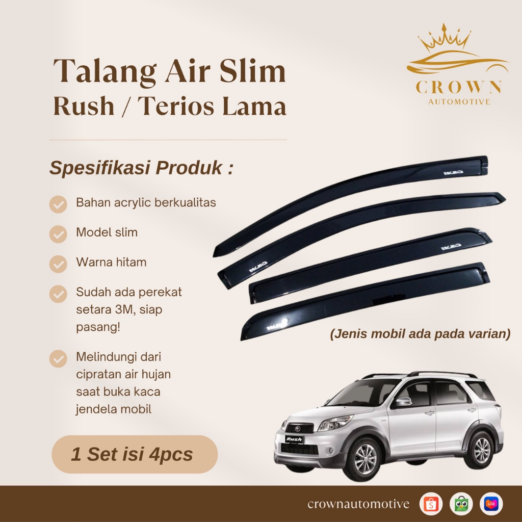 Jual Talang Air Mobil Rush / Terios Lama Slim 4 Pintu | Shopee Indonesia