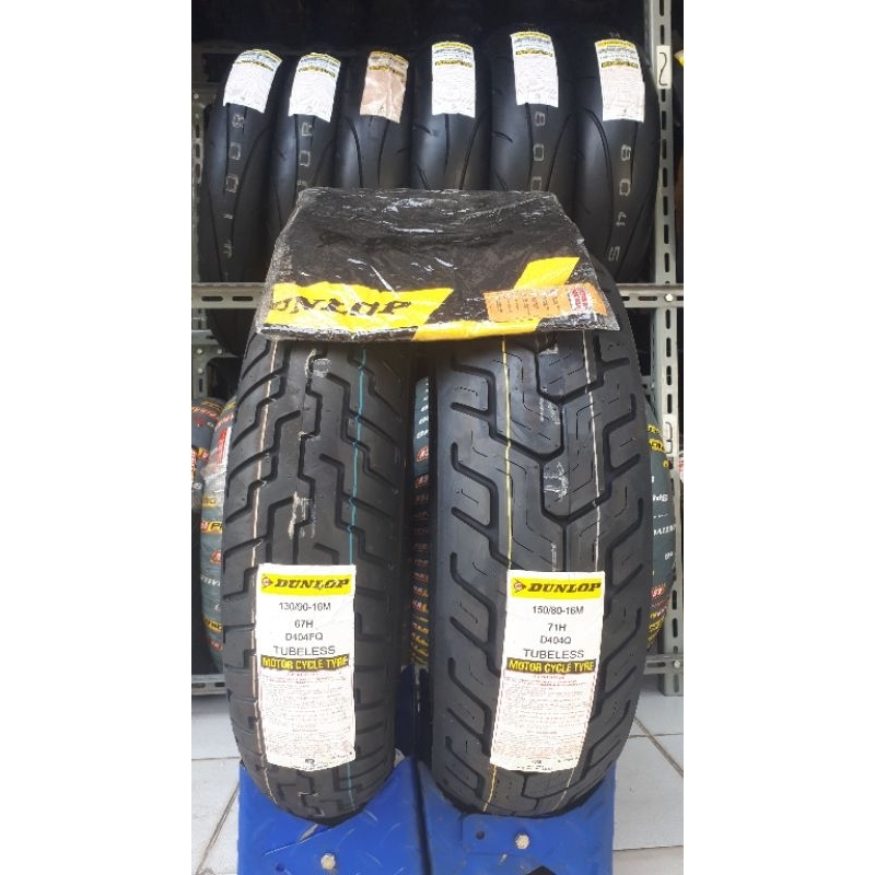 Jual Paket Ban DUNLOP D404 Moge 130.90.16 dan 150.80.16 Ring 16 Ban Moge Honda Rebel Kawasaki VN ...