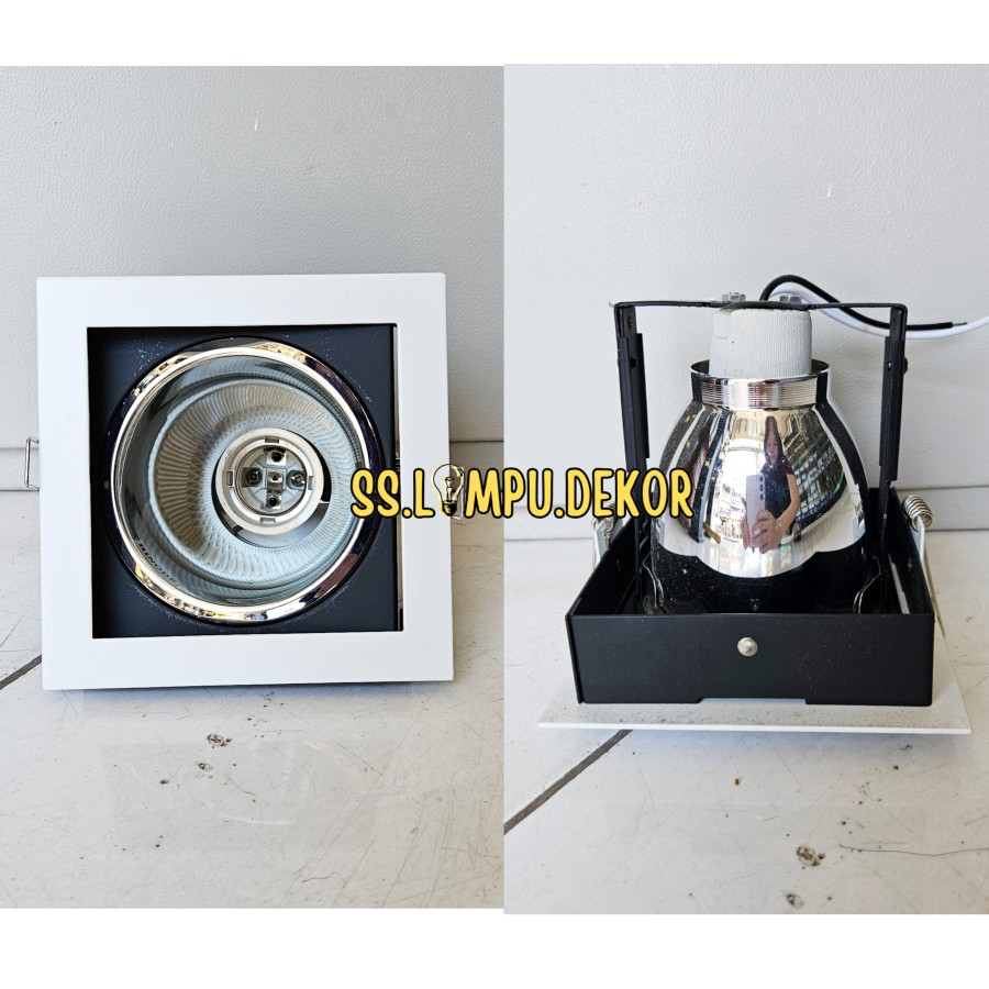 Jual LAMPU DOWNLIGHT KOTAK MINIMALIS 3.5inch Bibir putih E27 Tebal ...