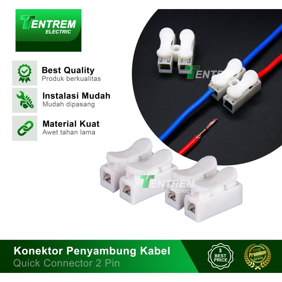 Jual 2 Pin Push Quick Connector Terminal Konektor Penyambung Kabel 2P ...