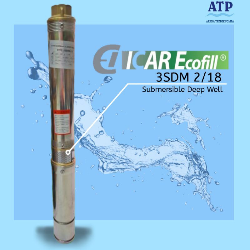 Jual Icar Ecofill 3SDM 2/18 Pompa Air Sumur Dalam - Submersible Deep ...