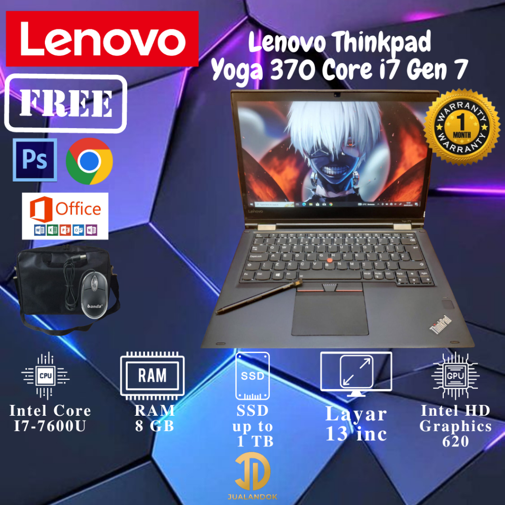 Jual Laptop Lenovo Thinkpad Yoga 370 Core i7 Gen 7 - SSD 512GB - RAM ...