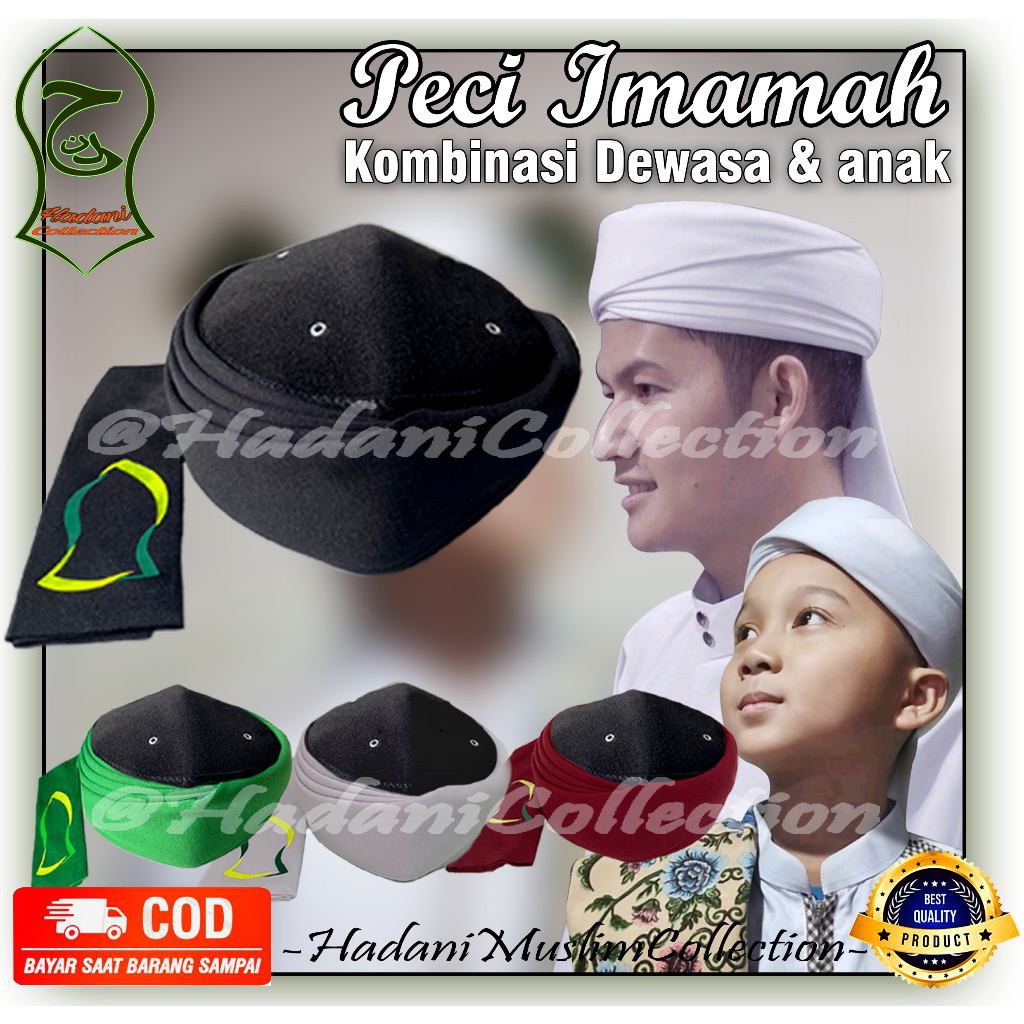 Jual Peci Imamah Instan Permanen kombinasi / imamah permanen 3 meter kombinasi / Sorban Imamah ...