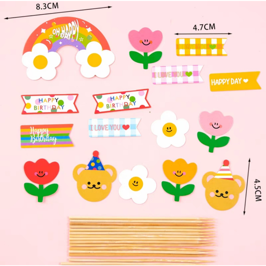 Jual Cake Topper Kertas / Topper Ulang Tahun Fireworks Kembang Api ...