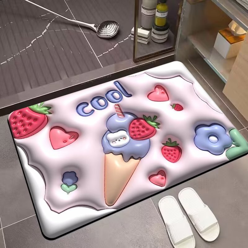 Jual HL0550 Keset Kaki Diatomite Motif Gambar 3D Lap Kaki Kamar Mandi ...
