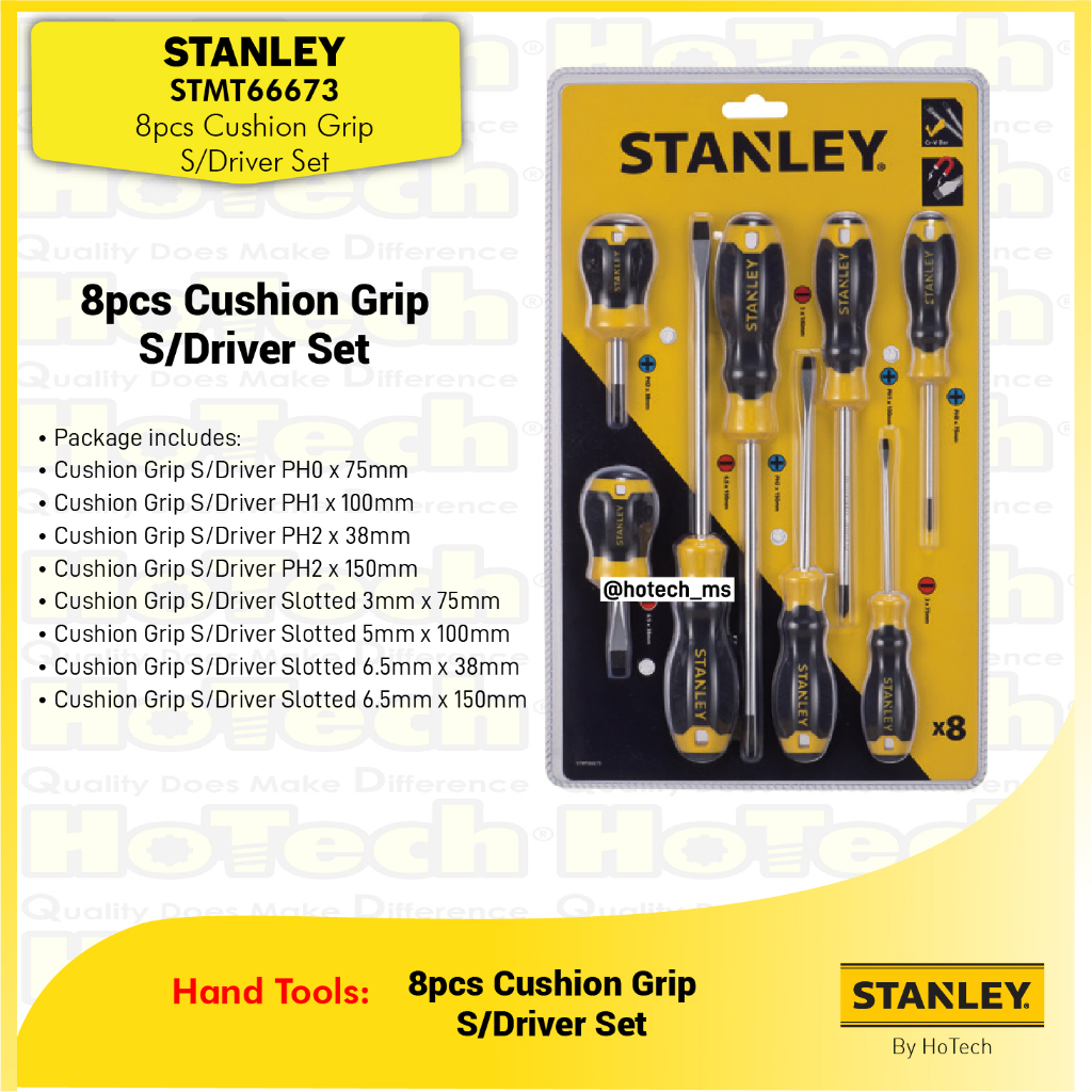 Jual STANLEY STMT66673 | 8pcs Cushion Grip S/Driver Set | Hand Tools ...