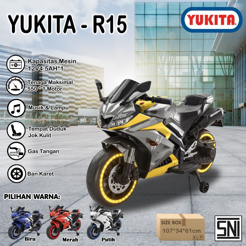 Jual MOTOR AKI YUKITA R15/ DUCATI BAN KARET AKI 12 VOLT~GAS TANGAN ~BAN ...