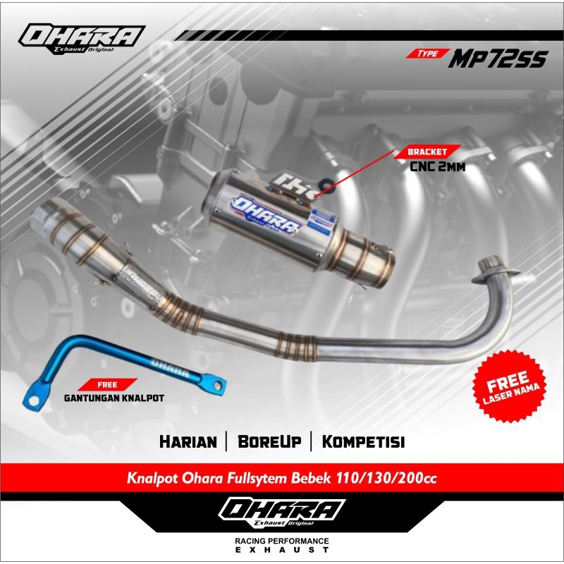 Jual Knalpot Bebek Sleep Engine 110cc/130cc/150cc/200cc Original Ohara ...