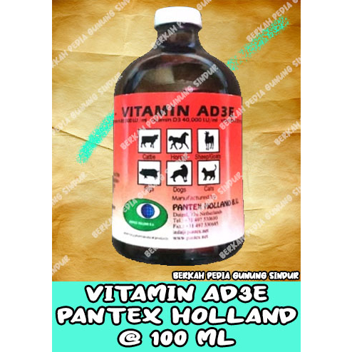 Jual Vitamin AD3E Pantex Holland @ 100 ml- Vitamin Sapi Manjur - AD3E ...