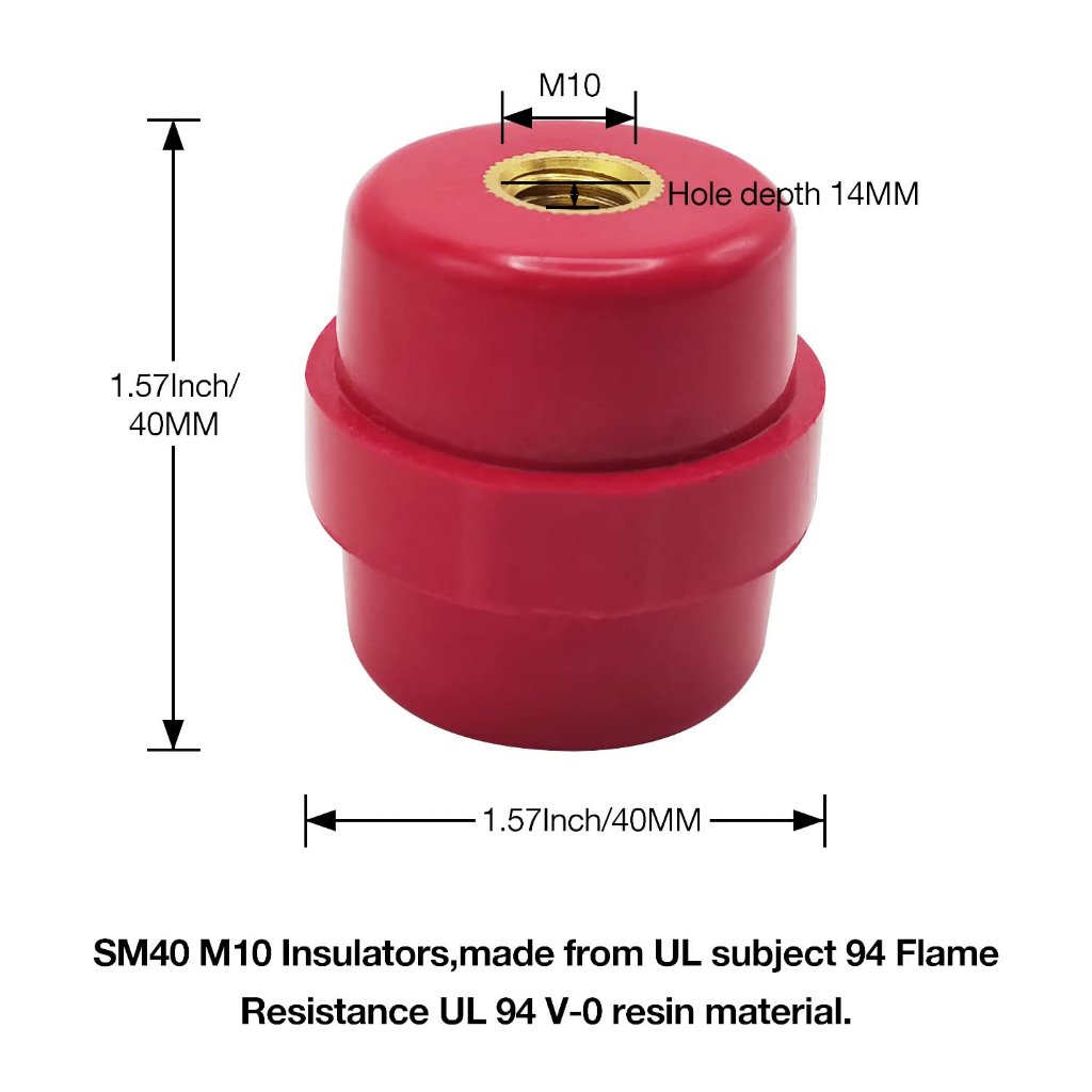 Jual Dudukan Busbar Isolator Insulator Silinder SM-25-30-35-51-76 Merah | Shopee Indonesia