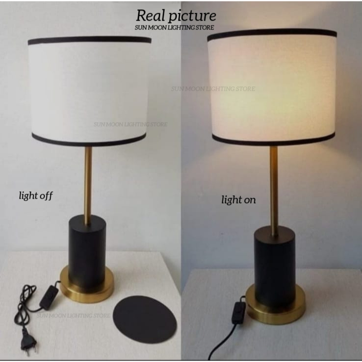 Jual Lampu meja standing minimalis lampu tidur modern gold hitam ...