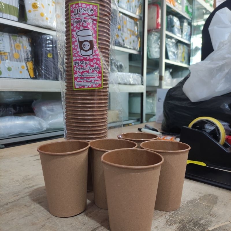 Jual Paper Cup Kraft 8 Oz Coklat Tahan Panas (1Slop isi 50 Pcs) | Shopee Indonesia