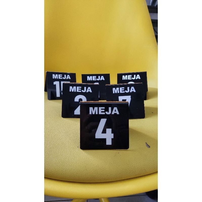 Jual NOMOR MEJA ACRYLIC CUSTOM UV PRINT / NOMOR MEJA CAFE AKRILIK ...