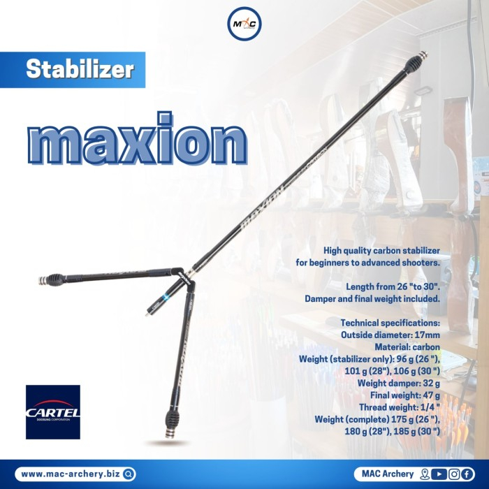Jual CARTEL STABILIZER MAXION CARBON SET long short extender v bar ...