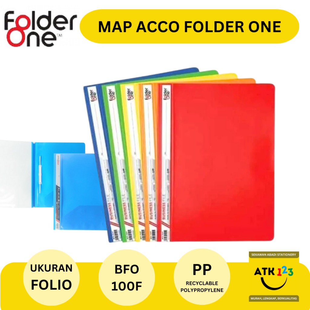 Jual Map Acco Plastik Map Business File Folder One Folio BFO 100F (12 ...
