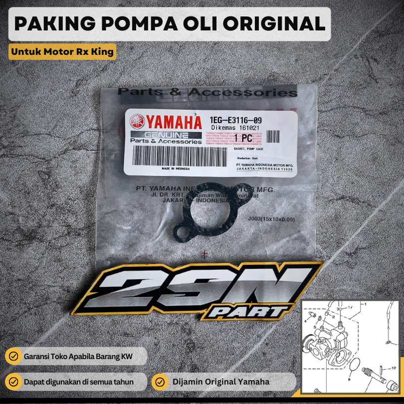 Jual Paking Pompa Oli OIL Pump ke Blok RX King RXS ORIGINAL| 1EG-E3116-09 | Shopee Indonesia