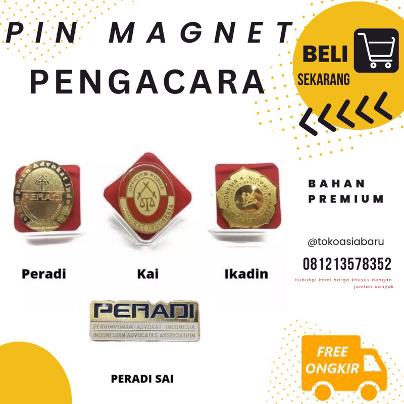 Jual AKSESORIS PIN MAGNET ORGANISASI ADVOKAT/PENGACARA 100% ORIGINAL ...