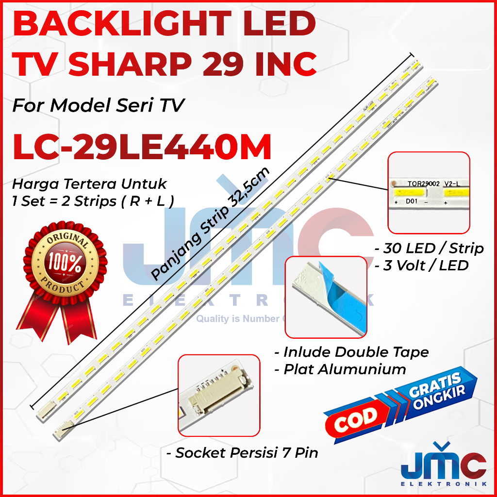 Jual Backlight TV SHARP 29 Inch LC-29LE440M TOR29002 V2-R | Shopee ...