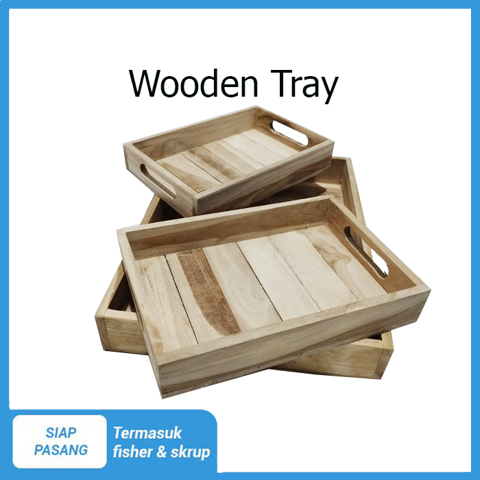 Jual Nampan aesthetic model kayu,tray kaku,nampan serbaguna,tray cafe ...