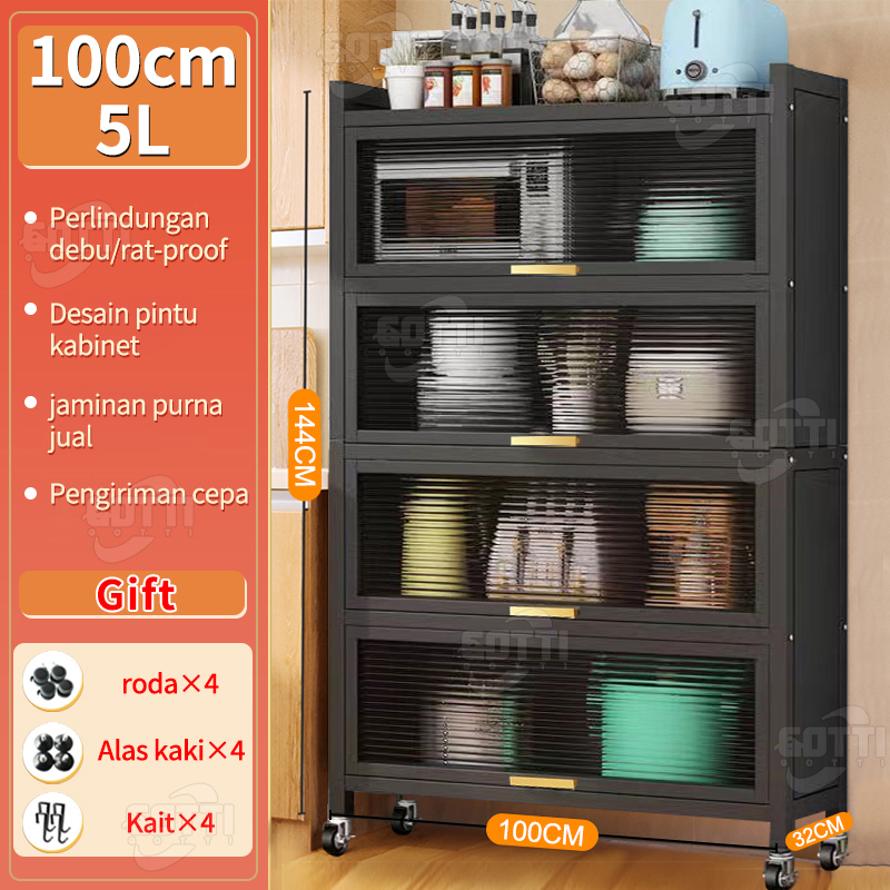 Jual 4/5L Lemari Dapur Lemari Piring Minimalis Rak Lemari Rak Kabinet ...