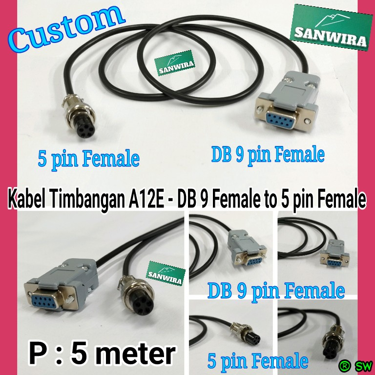 Jual Kabel Timbangan A12E / Kabel Timbangan Digital A12E DB 9 Female to ...
