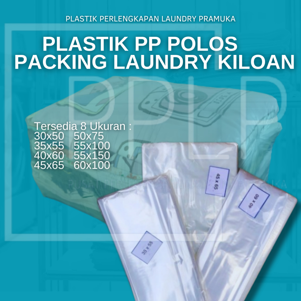 Jual PLASTIK PP POLOS PACKING LAUNDRY KILOAN UK LENGKAP | Shopee Indonesia