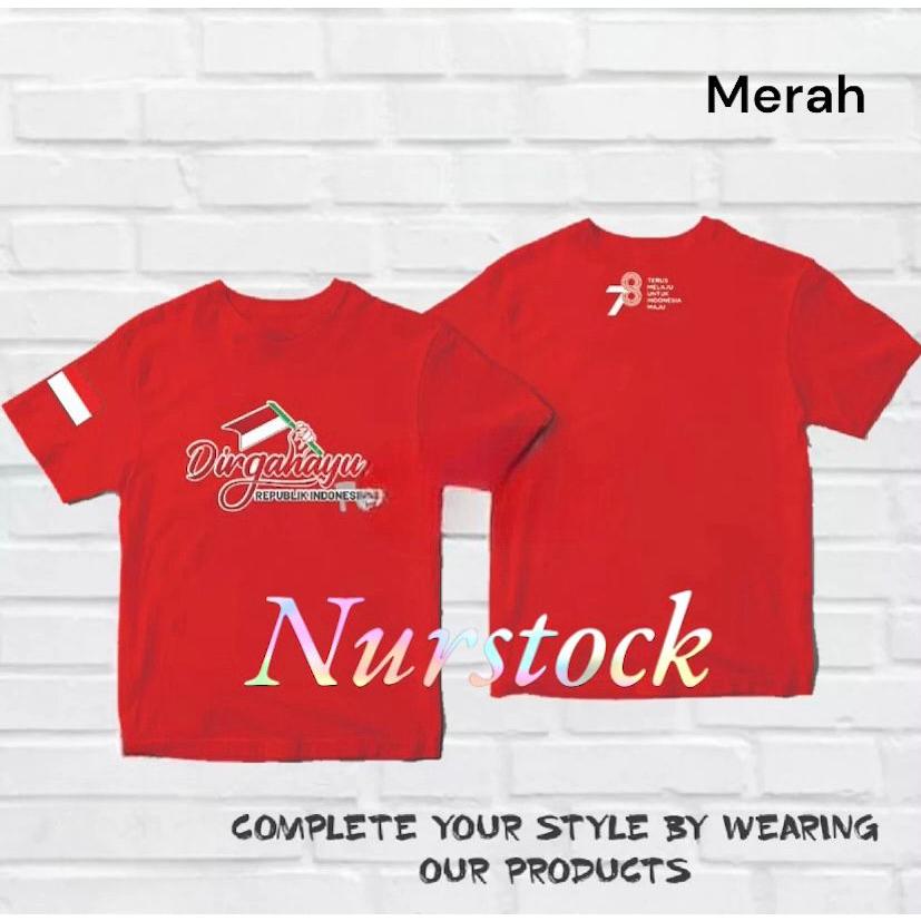 Jual TYPE B4 KAOS AGUSTUS - kaos dirgahayu bendera depan - BAJU AGUSTUS HUT RI KE 78th - BAJU ...