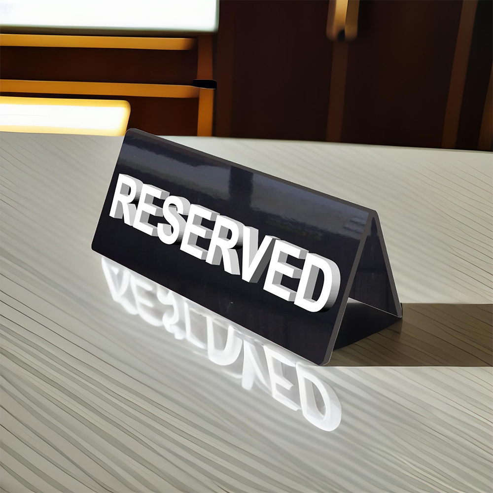 Jual Papan Meja Tulisan Reservasi Table Sign Reserved Acrylic Tent Card ...