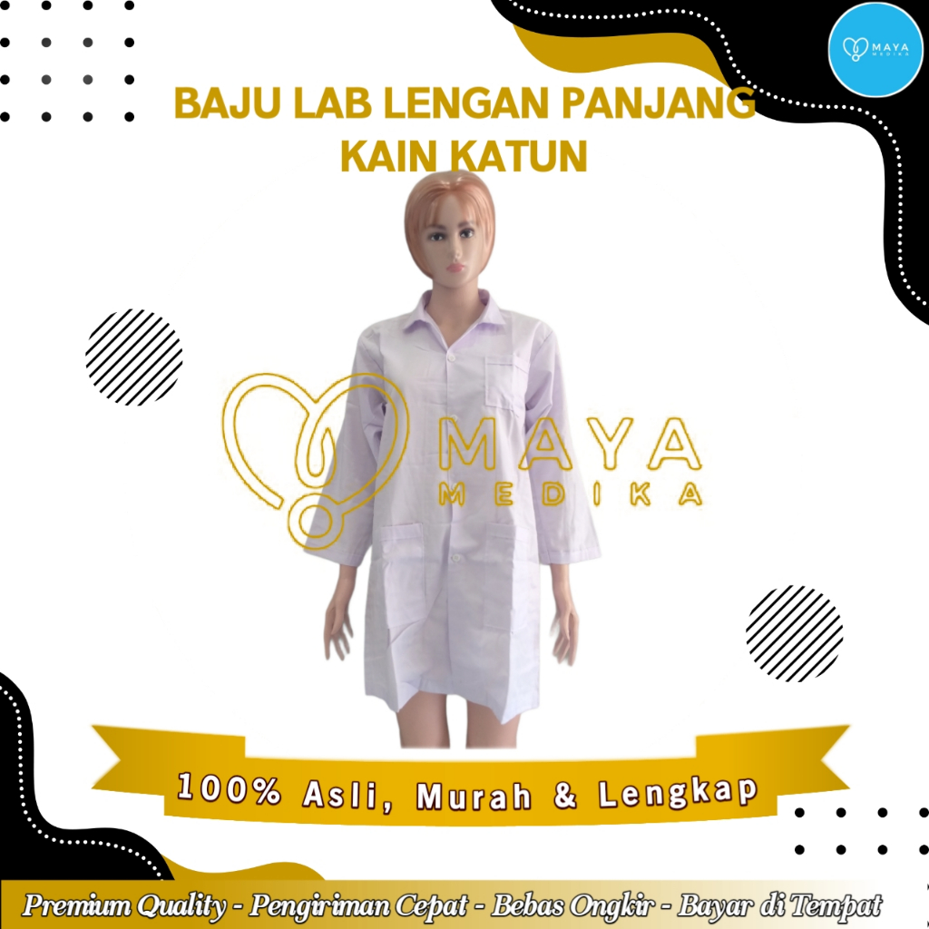 Jual Baju Laboratorium Lengan Panjang Kain Katun | Shopee Indonesia