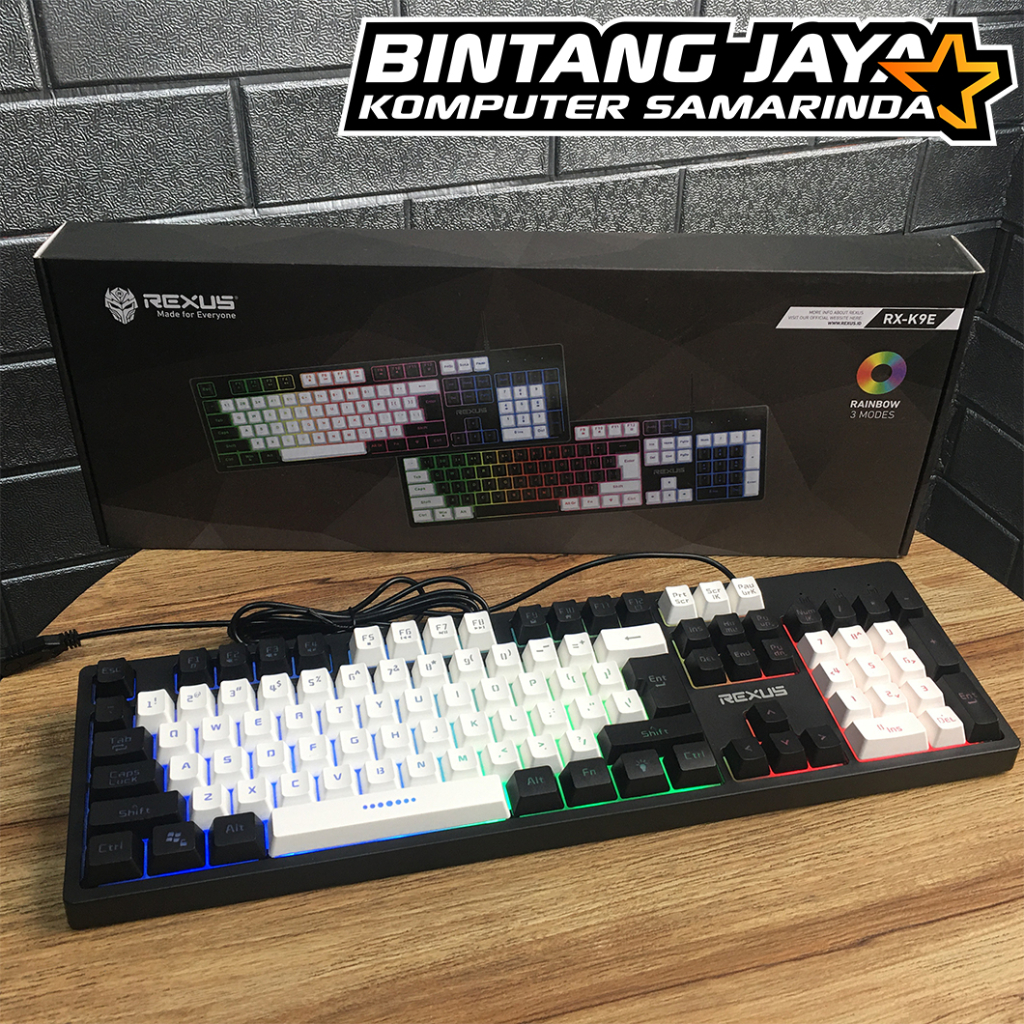 Jual Keyboard Gaming Rexus Battlefire K9E RGB Full Size | Shopee Indonesia
