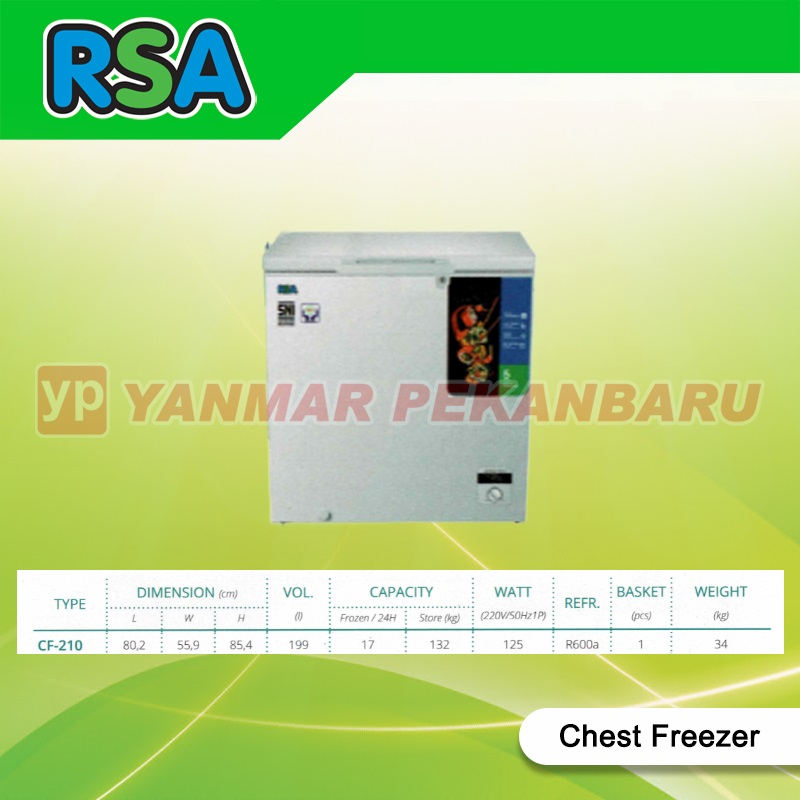 Jual Mesin Pendingin / Chest Freezer RSA CF-210 | Shopee Indonesia