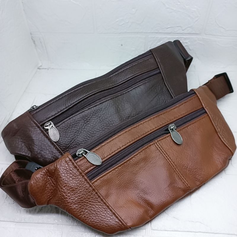Jual Tas Selempang Tas Pinggang Kulit Asli Waistbag Pria Wanita Kulit ...