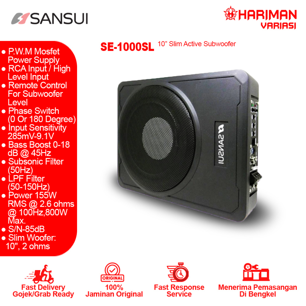 Jual Subwoofer Kolong Aktif Slim Sansui SE-1000SL 10 inch | Shopee ...