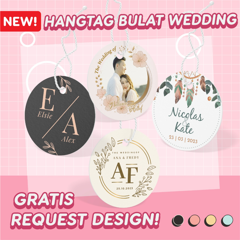 Jual Hang Tag Souvenir Pernikahan Custom Bulat 1 Sisi Kartu Ucapan ...