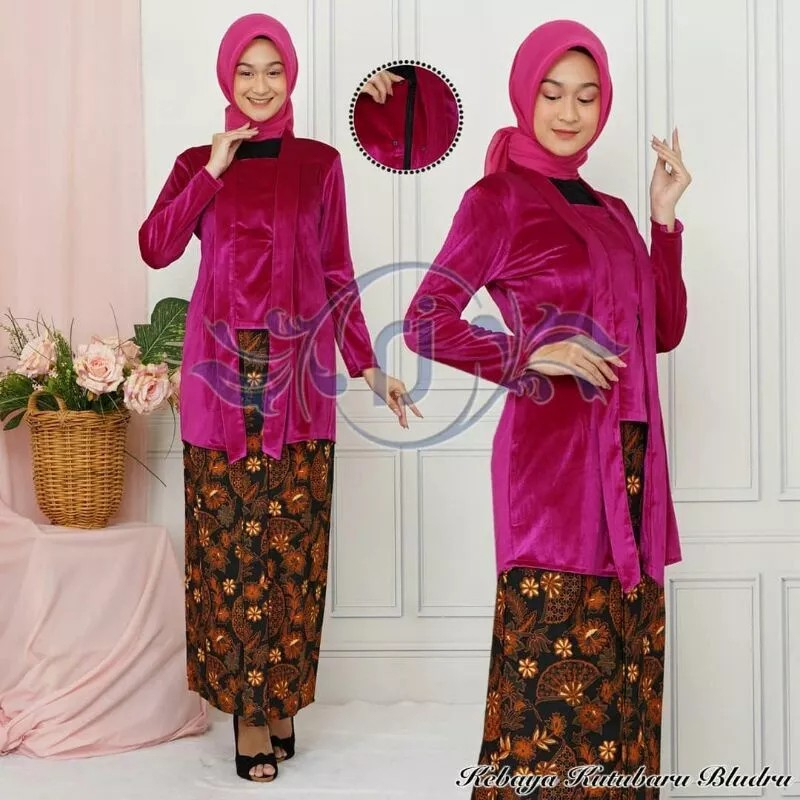 Jual Atasan Kebaya buludru model kutu baru Kebaya wisuda/Kebaya ...